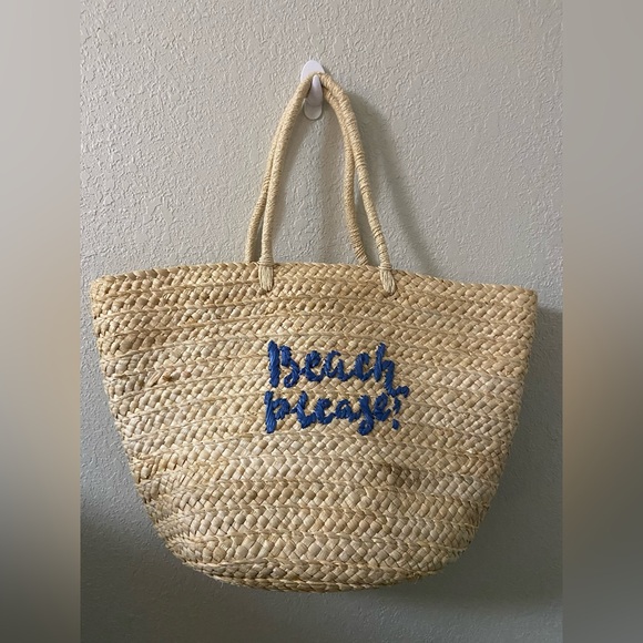 Mimi | Bags | Nwot Mimi Beach Please Insulated Woven Straw Zipper ...